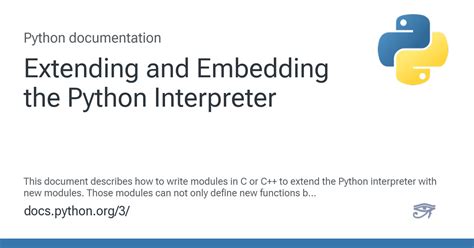 Extending And Embedding The Python Interpreter — Python 3140rc1