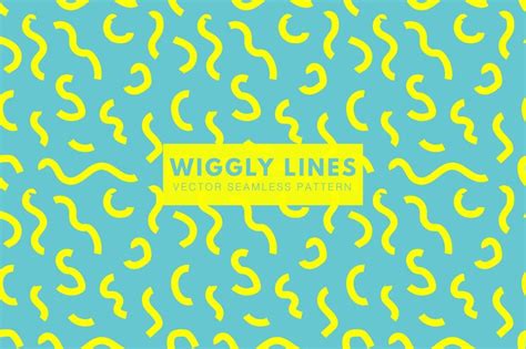 Premium Vector Yellow Wiggly Squiggly Lines Cute Shape Memphis Abstract Seamless Repeat Vector
