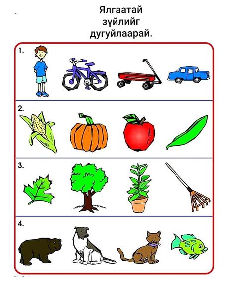 Монтессори хөгжлийн төв 3 4 настай хүүхдийн дасгал ажил Бусдаасаа ялгаатай зургийг олж