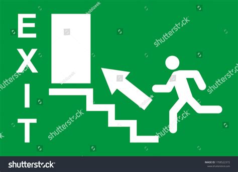 Running Man Exit Door Sign Vector Stock Vector Royalty Free 1708522372 Shutterstock
