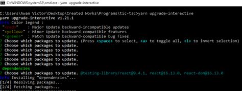 Interactive Package Upgrades With Yarn CLI