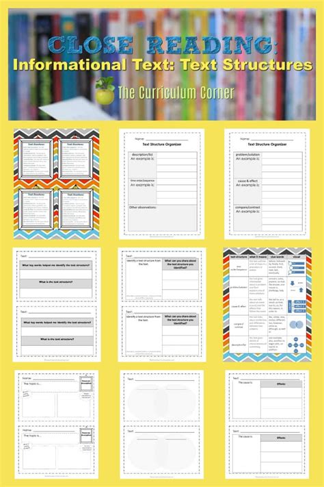 Close Reading Informational Text Structures The Curriculum Corner