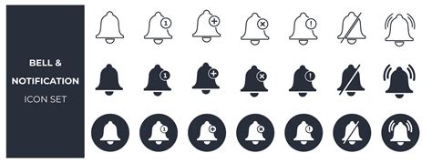 Notification Bell Icon Set 46530871 Vector Art At Vecteezy