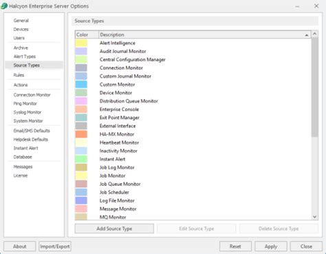 Source Type Settings