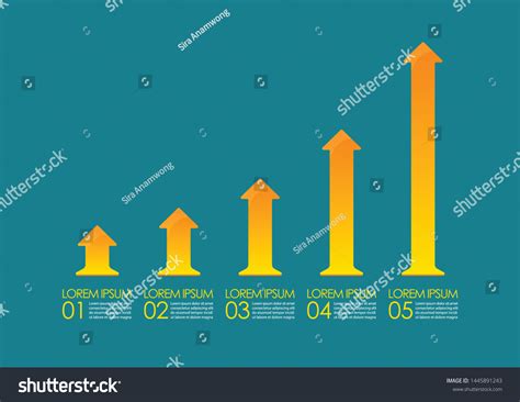 Growing Arrow Chart Infographic Vector Illustration Stock Vector Royalty Free 1445891243