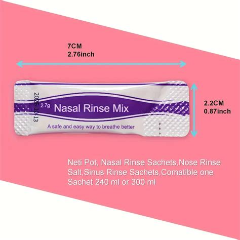 Travel Friendly Neti Pot Salt Packets 10 Pack 2 7g Individual Saline Pouches For Nasal Wash