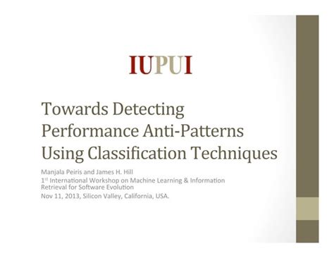 towards detecting performance anti patterns using classification