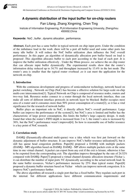 pdf a dynamic distribution of the input buffer for on chip routers