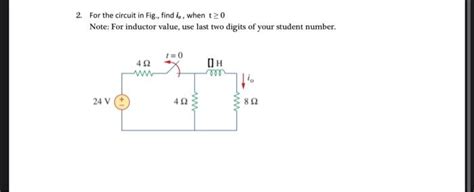 Solved 2 For The Circuit In Fig Find I0 When T≥0 Note