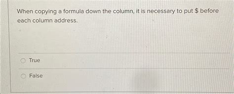solved when copying a formula down the column it is