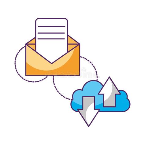 Cloud Computing Email Message Upload Download Data Storage Stock