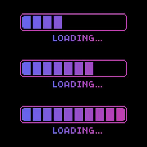 Progress Loading Bar Purple Pink Gradient Pixel Art Style 29210389 Vector Art At Vecteezy