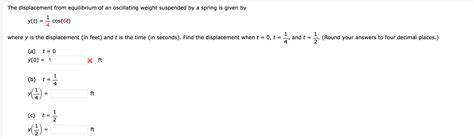 Solved The Displacement From Equilibrium Of An Oscillating