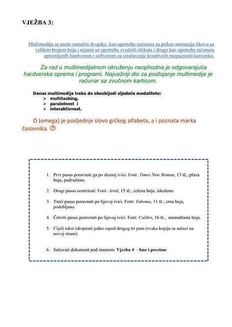 Osnovi Informatike 6 Razred Word