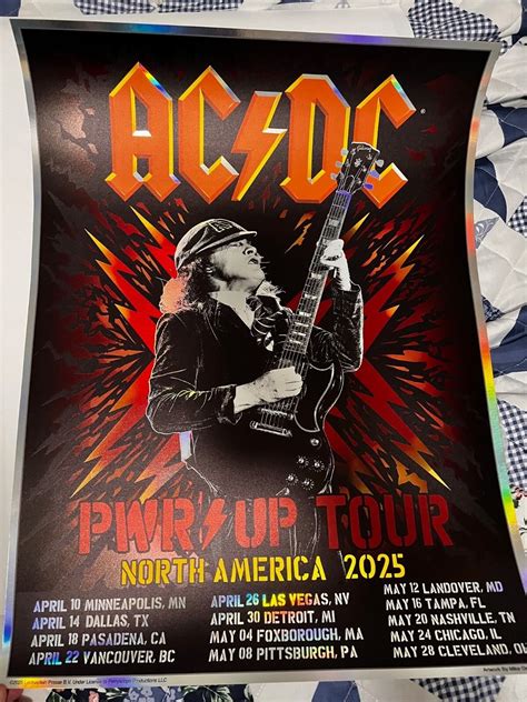 Acdc Power Up 2025 Tour Poster Dates New 18x24 4864376423