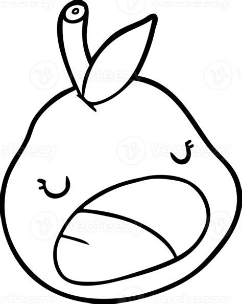 Cute Line Drawing Of A Pear 44969586 Png