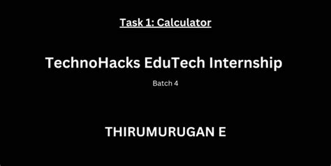 Thirumurugan E On Linkedin Internship Technohacksedutech Technohacks