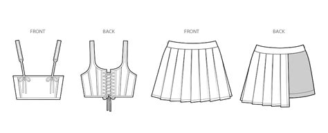 S3118 Simplicity Sewing Pattern Misses Cropped Corset And Skort By