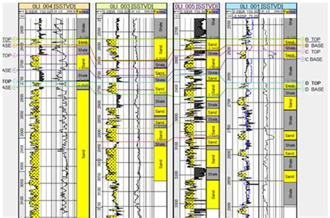 Log Correlation Profile Through Oli 001 Oli 003 Oli 004 And Oli 005 Download Scientific