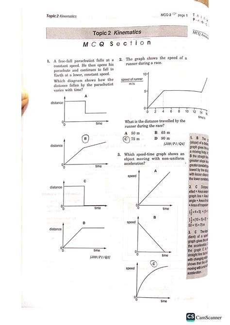 SOLUTION Cambridge Physics Kinematics Solved Mcqs And Questions Studypool