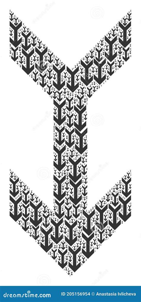 arrow down recursion mosaic of itself items stock vector illustration