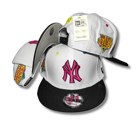 New York Yankees New Era 9fifty White With Pink Logo And World Series
