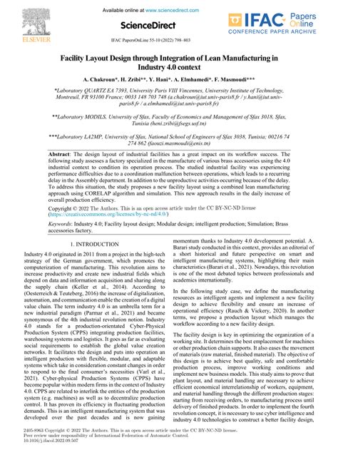Pdf Facility Layout Design Through Integration Of Lean Manufacturing In Industry 40 Context
