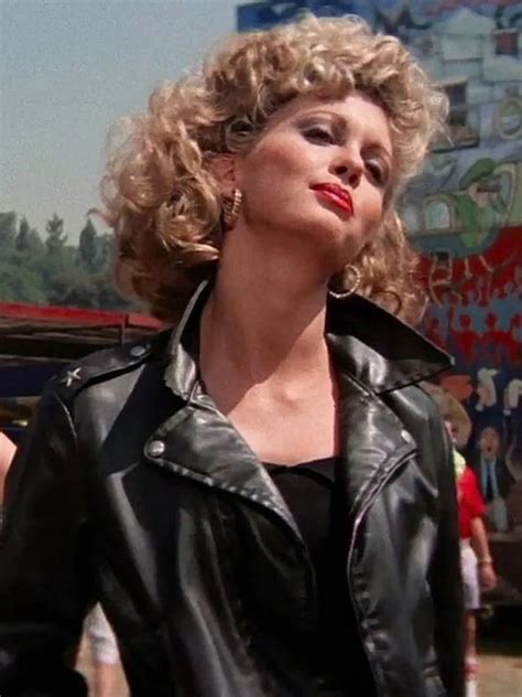 Sandy Movie Grease Olivia Newton Black Leather Jacket