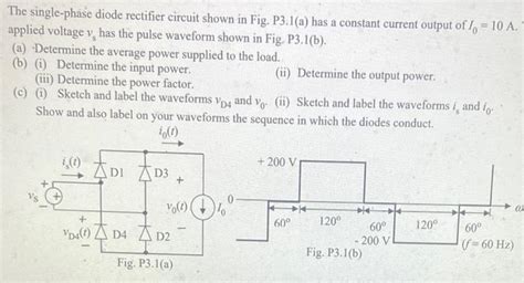 Solved The Single Phase Diode Rectifier Circuit Shown In