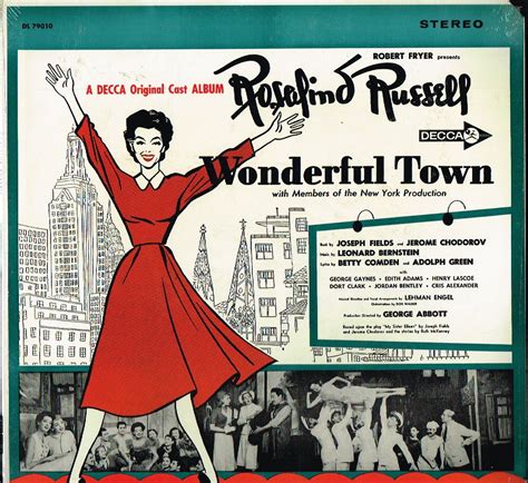 Rosalind Russell New York Cast Wonderful Town Lp Music