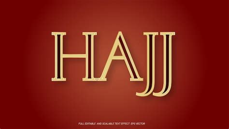 Premium Vector Hajj 3d Text Effect Banner With Text Editable 3d Style