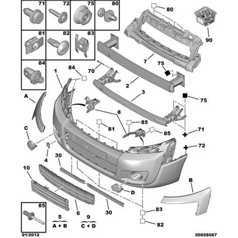 Citroen Dispatch 2007 2011 Diesel Front Bumper Fastenings 6999 Gs Citroen Direct Parts