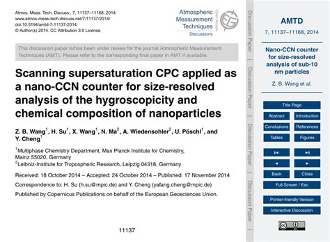 Pdf Scanning Supersaturation Cpc Applied As A Nano Ccn Counter For