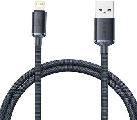 Кабель Baseus Crystal Shine Series Fast Charging Data Cable USB to iP A m Black