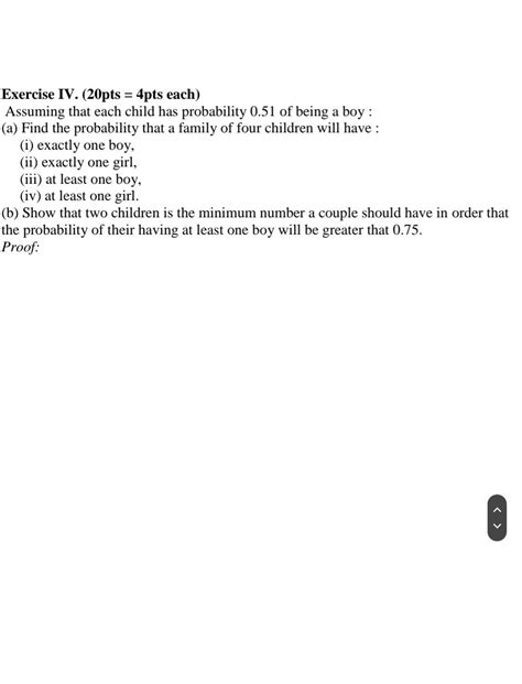 Solved Exercise IV Pts Pts Each Assuming That Each Chegg Com