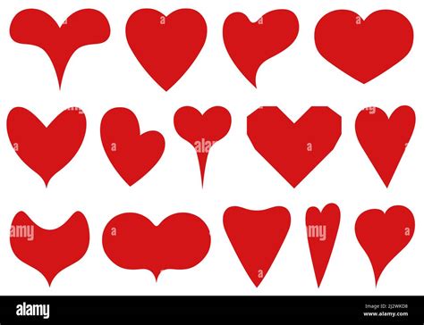 Illustration Of Different Heart Shapes Isolated On White Stock Photo