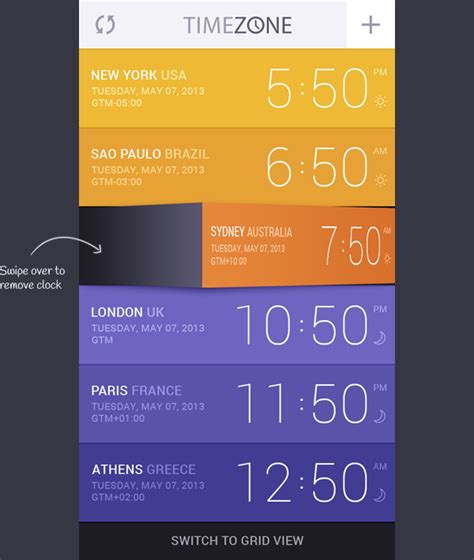 Time Zone App Concept On Behance