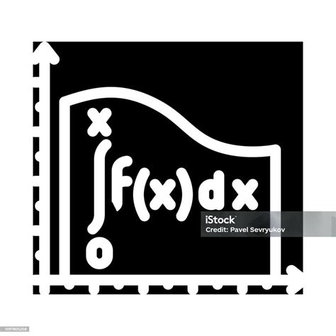 Integral Math Science Education Glyph Icon Vector Illustration Stock