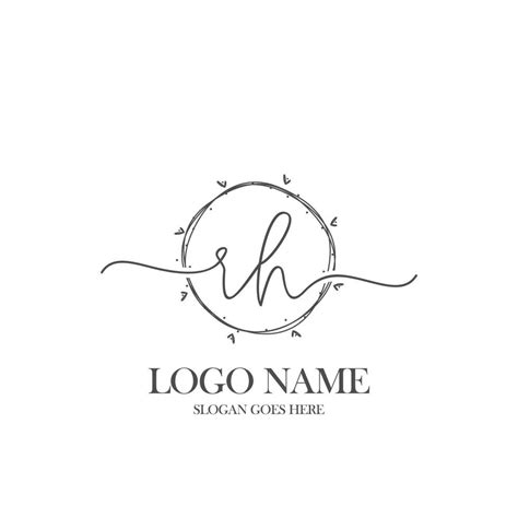 Initial Rh Beauty Monogram And Elegant Logo Design Handwriting Logo Of