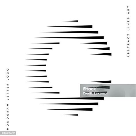 모노그램 로고 문자 C 선 추상 현대 미술 벡터 일러스트레이션 0명에 대한 스톡 벡터 아트 및 기타 이미지 0명 검은색 기하 Istock