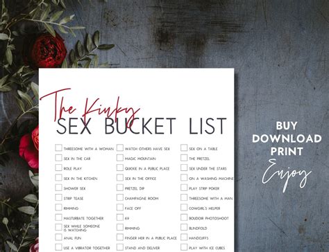 Naughty Valentine Kinky Sex Bucket List Sex Challenge Printable Sex Game Etsy