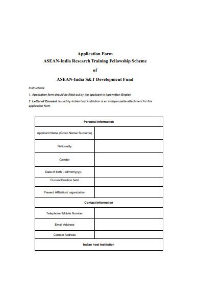 Free 32 Training Application Forms In Pdf Ms Word Xls