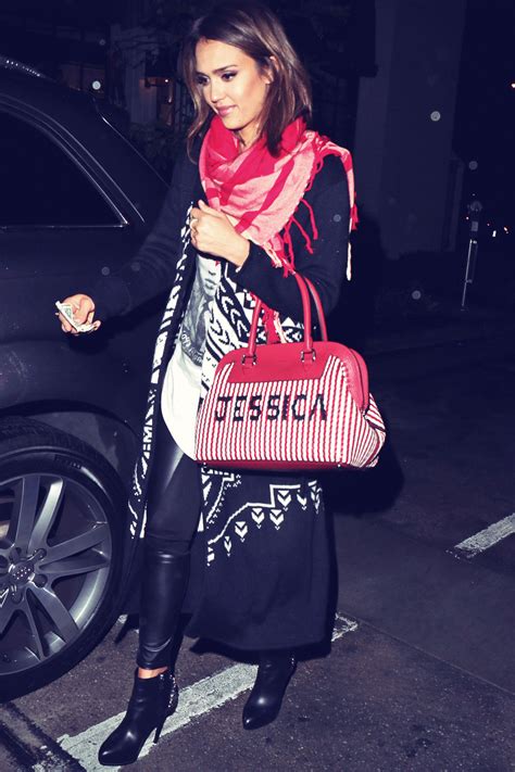 Jessica Alba At Craigs Restaurant In West Hollywood Leather Celebrities