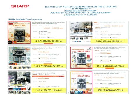 thông báo chính thức của sharp việt nam liên quan Đến vấn Đề hàng nhái