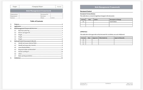 Enterprise Risk Management Framework Template Itsm Docs Itsm
