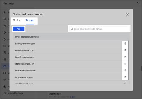 Block Or Trust Senders