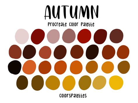 Autumn Procreate Color Palette Colorspalettes™ Etsy