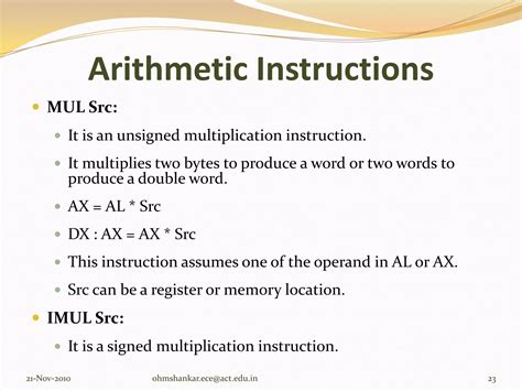 Instruction Set Of 8086 Pptx