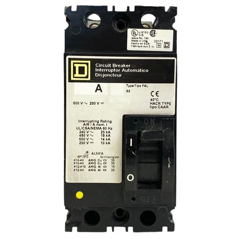 Square D Fhp26025v Circuit Breaker Fhp Series Fhp 600v 25a Circuit