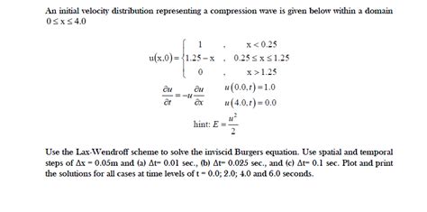 Solved An Initial Velocity Distribution Representing A